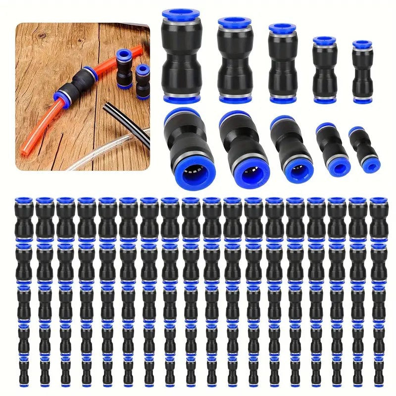 100 PCS Quick Connect Air Hose Fittings, 5/32 1/4 5/16 3/8 1/2 Inch Ai